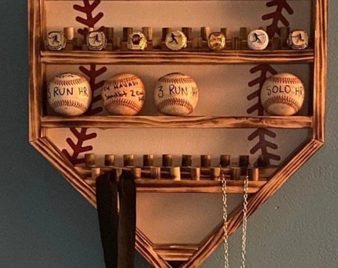 Traditional Baseball and Ring Display Holds 44 Rings/medals - Etsy