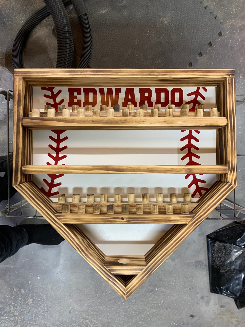 Personalized Baseball and Ring Display - Holds 44 Rings/medals and 11 ...