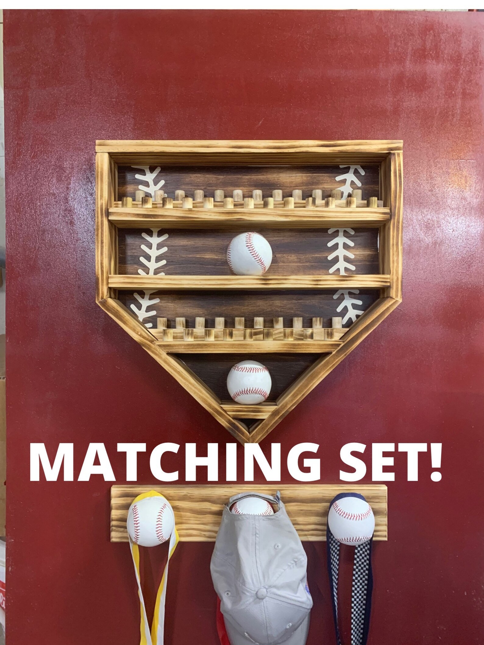 Rustic Baseball and Ring Display Holds 44 Rings/medals and - Etsy