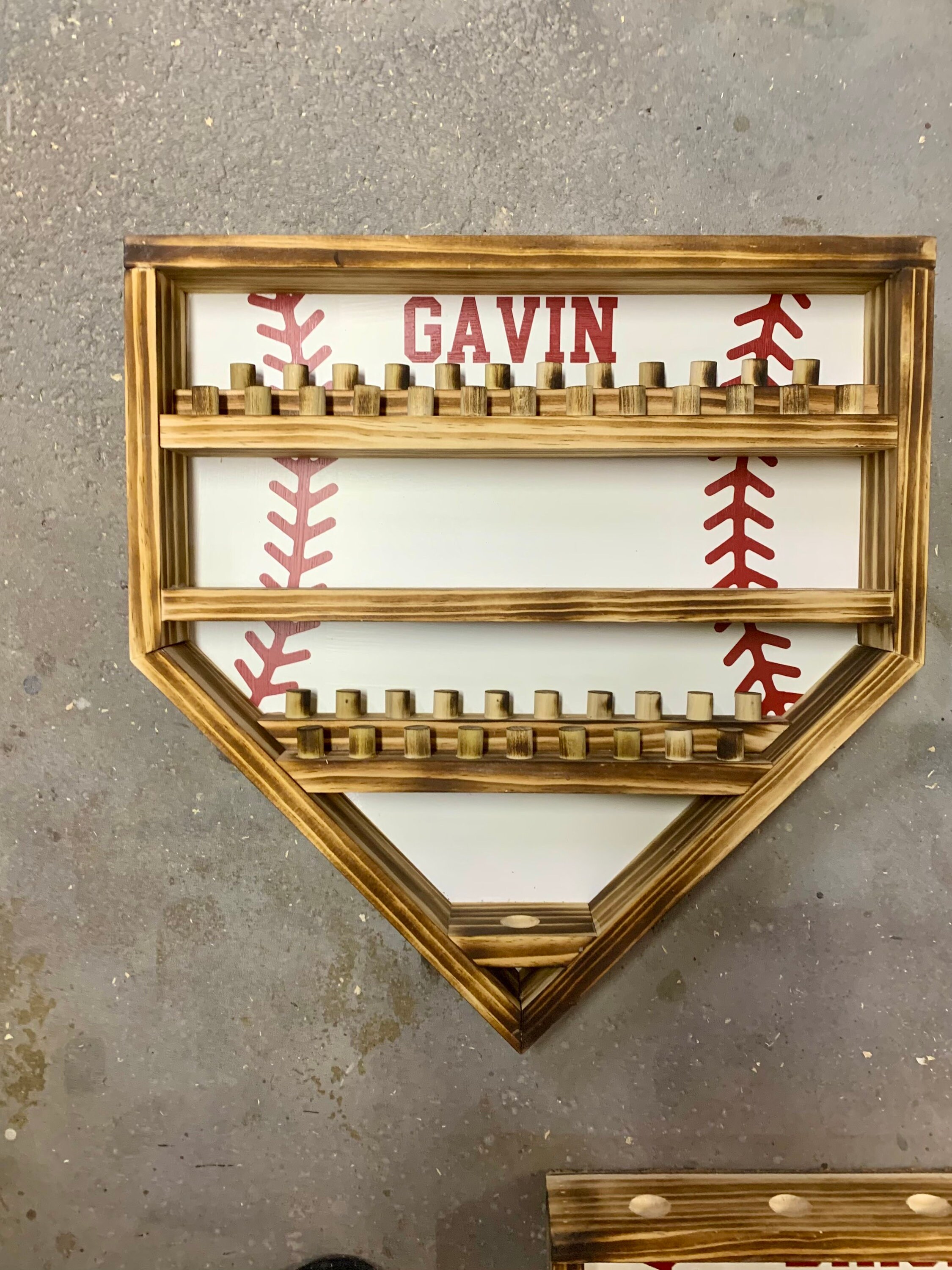 Personalized Baseball and Ring Display - Holds 44 Rings/medals and 11 ...