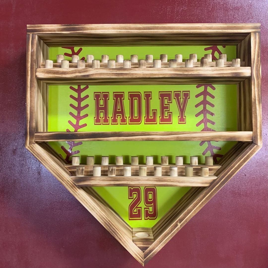 Personalized Softball and Ring Display With Traditional Softball ...