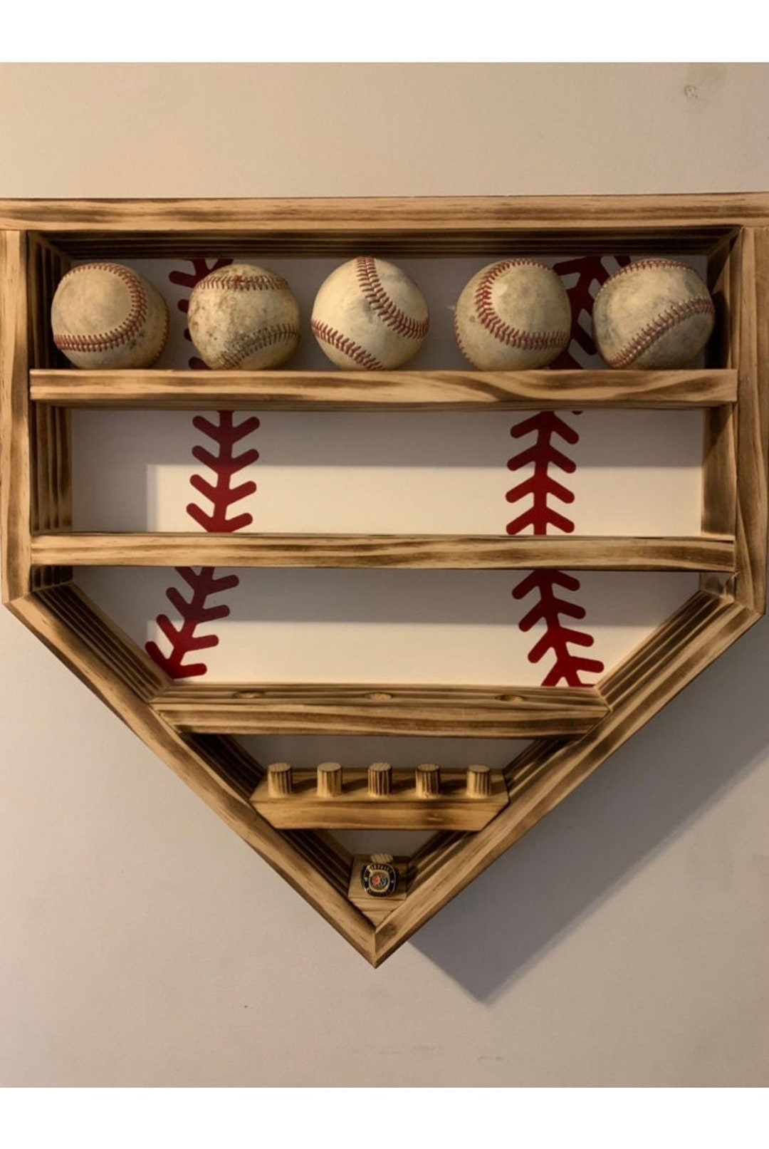 Baseball and Ring Display - Holds 6 Rings/medals and 18 Baseballs ...