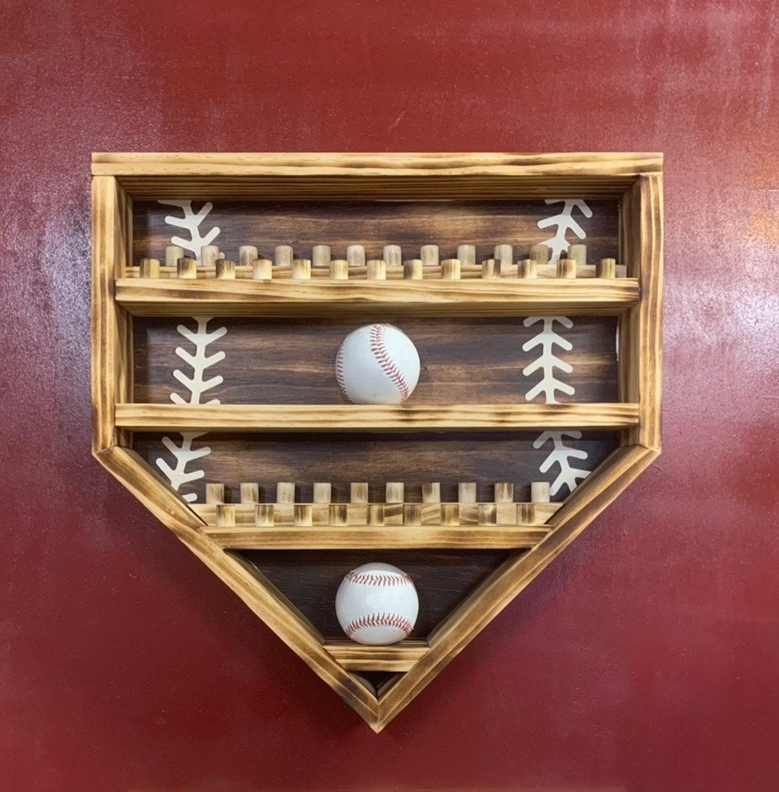 Baseball and Ring Display - Holds 44 Rings/medals and 11 Baseballs ...