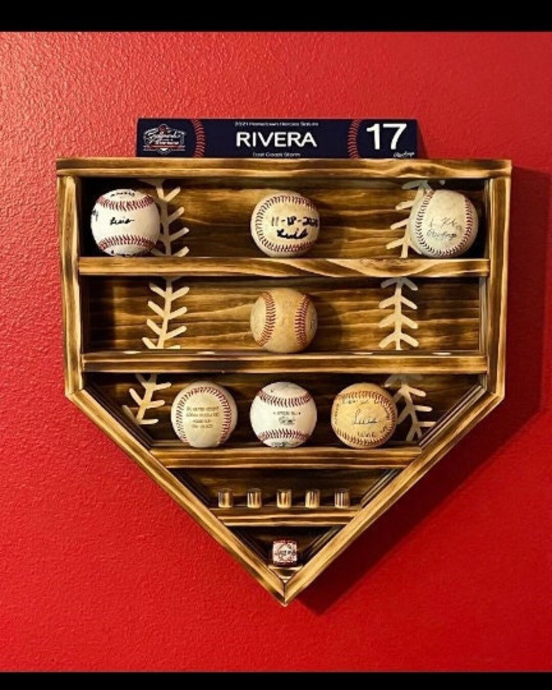 Baseball and Ring/medal Display Holds 6 Rings/medals and 18 Baseballs ...