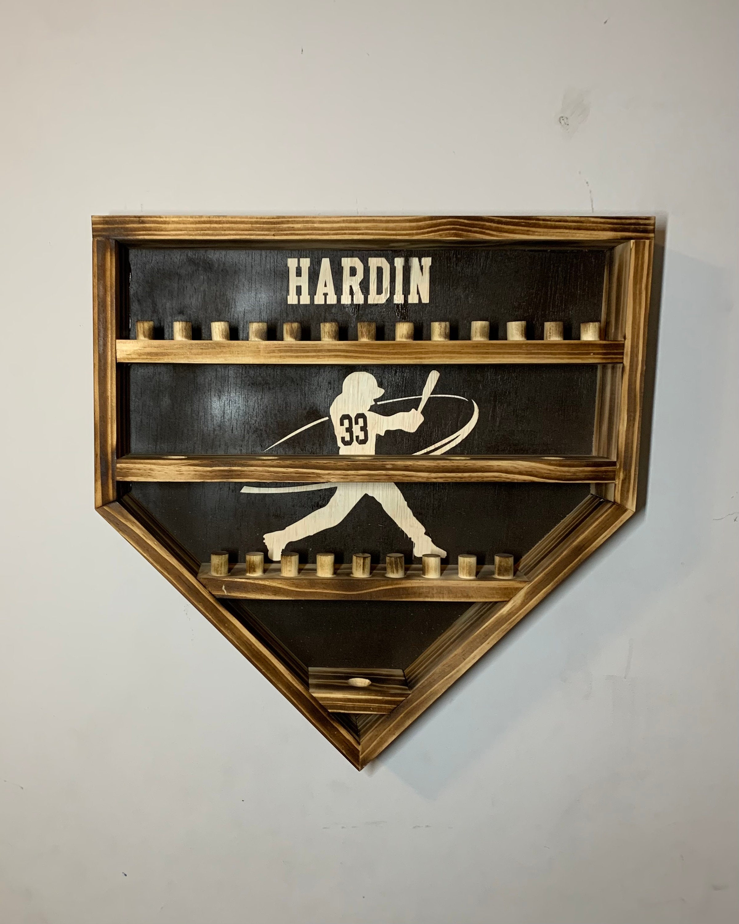 Personalized Player-at-bat Baseball and Ring Display Holds 22 | Etsy