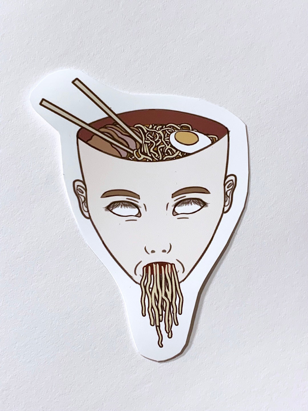 Ramen Head Sticker, Aesthetic Stickers, Anime Stickers, Laptop Sticker ...
