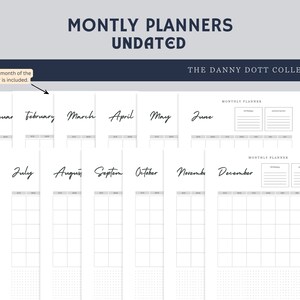 Monthly Planner Bundle, Printable PDF for Bullet Journaling ...