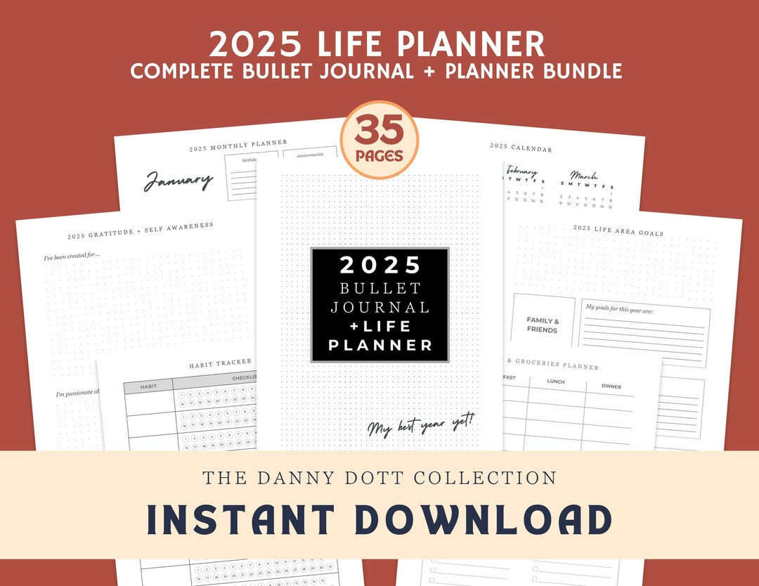 2025 Bullet Journal & Life Planner, Growth Planner, Prioritizing ...