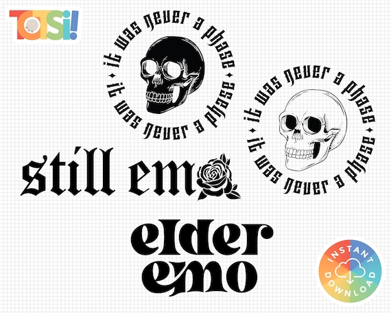 Elder Emo SVG PNG Cut Files Bundle Instant Download It - Etsy Denmark