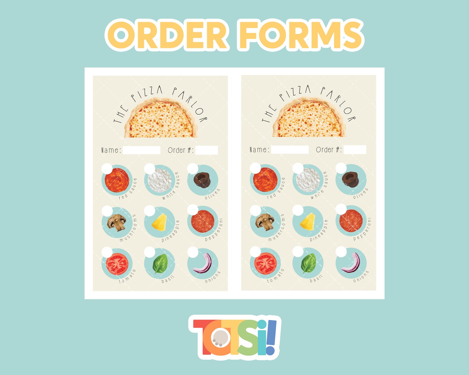 Pizza Parlor Pretend Play Set INSTANT DOWNLOAD Kids - Etsy