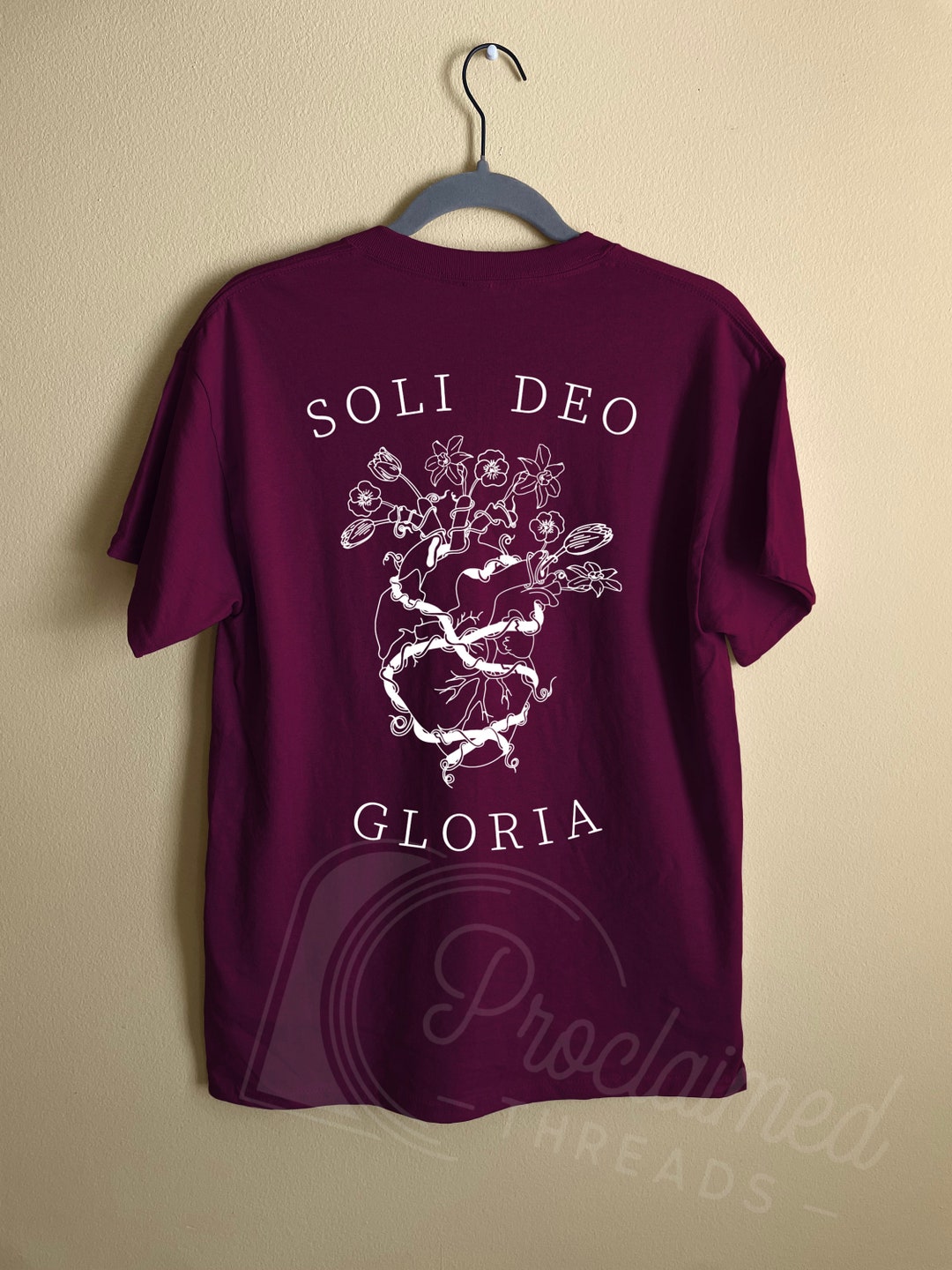 Soli Deo Gloria T-shirt White Vinyl Handmade Christian T-shirt Faith T ...