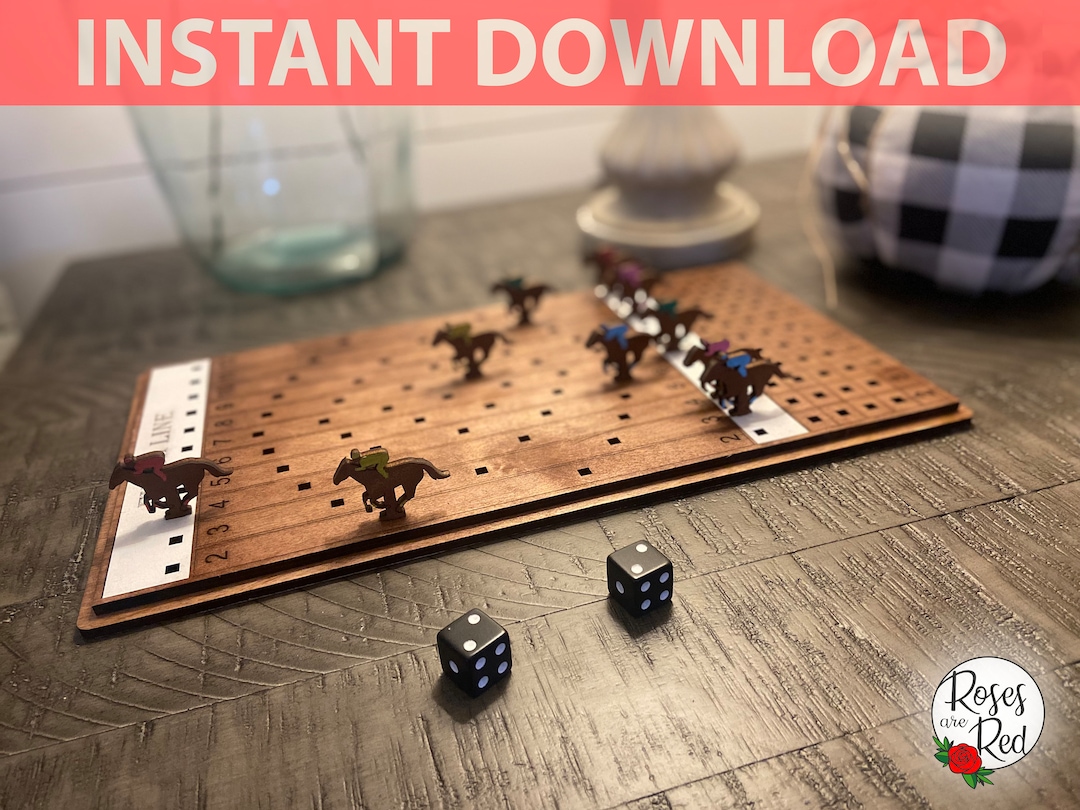 Horse Racing Game SVG Fun | Glowforge Laser Dice Handmade Bar Wooden - Etsy