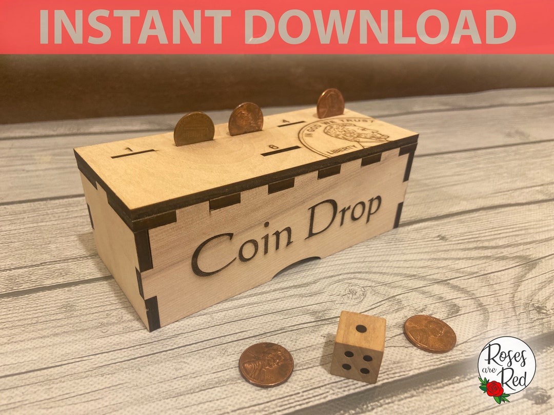 Coin Drop Game SVG Fun | Glowforge Laser Dice Handmade Bar Wooden - Etsy