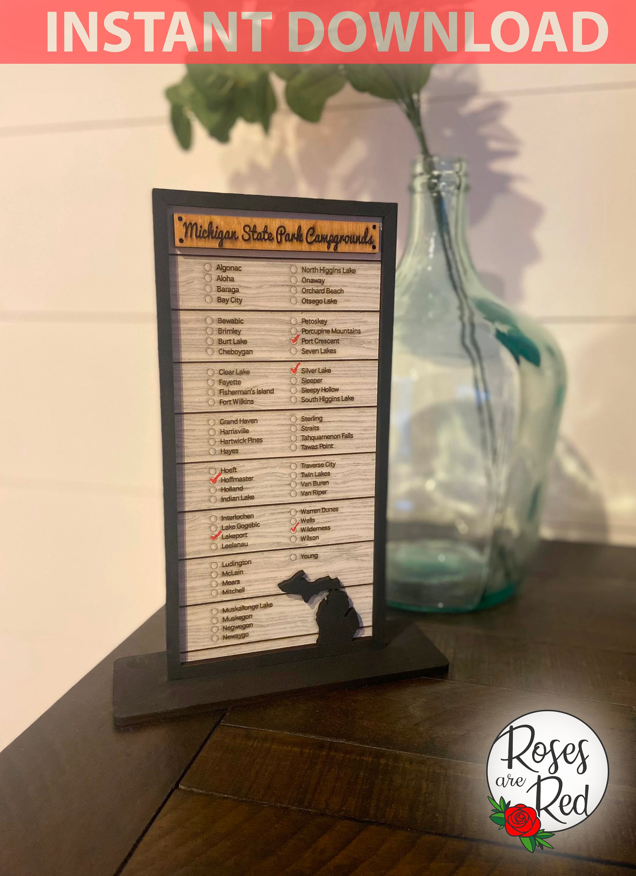 Michigan State Campground Sign | MI State Park | Laser Glowforge ...