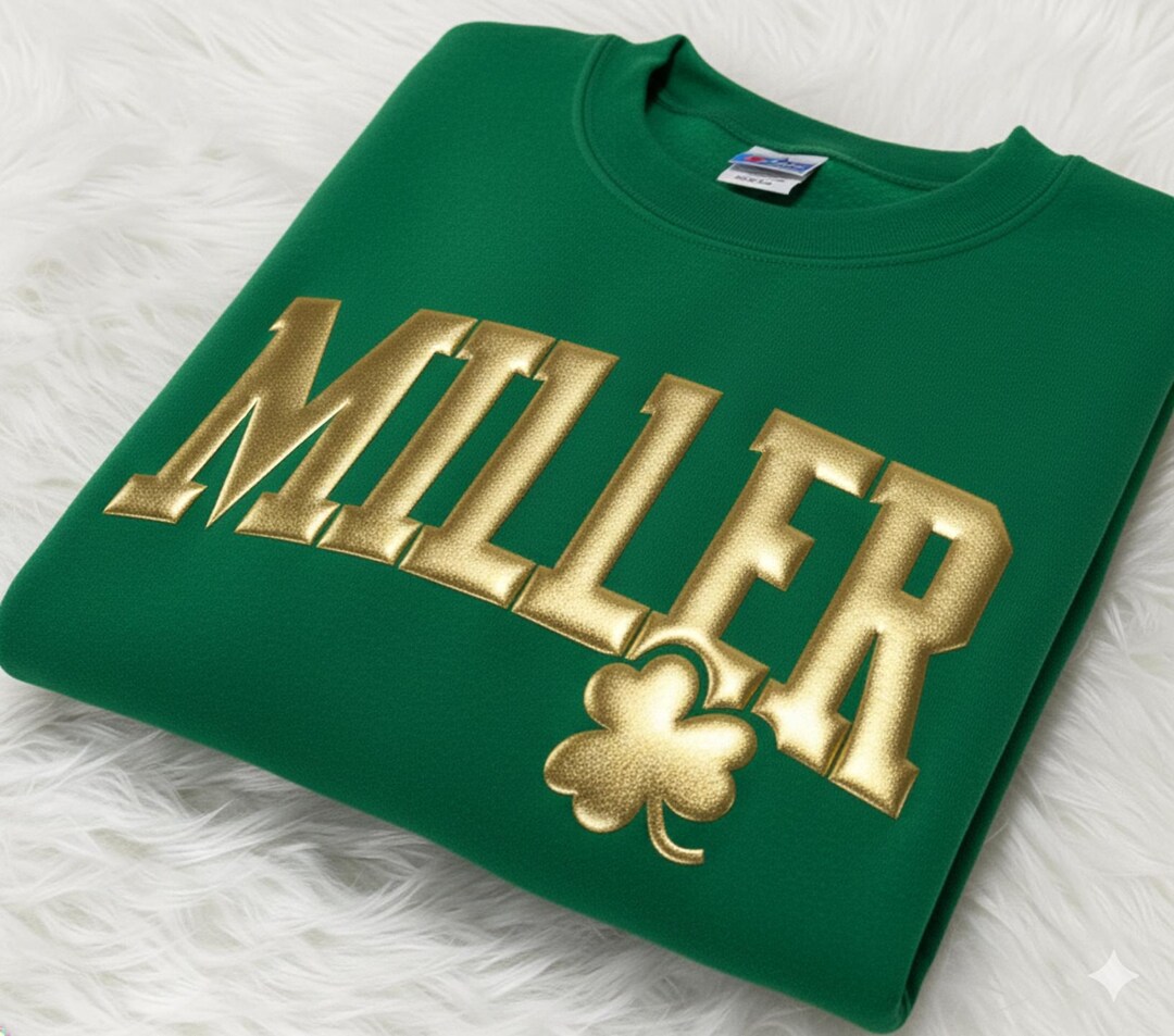 Personalized St Patrick's Day Sweatshirt, Puff Shamrock, Custom Irish ...