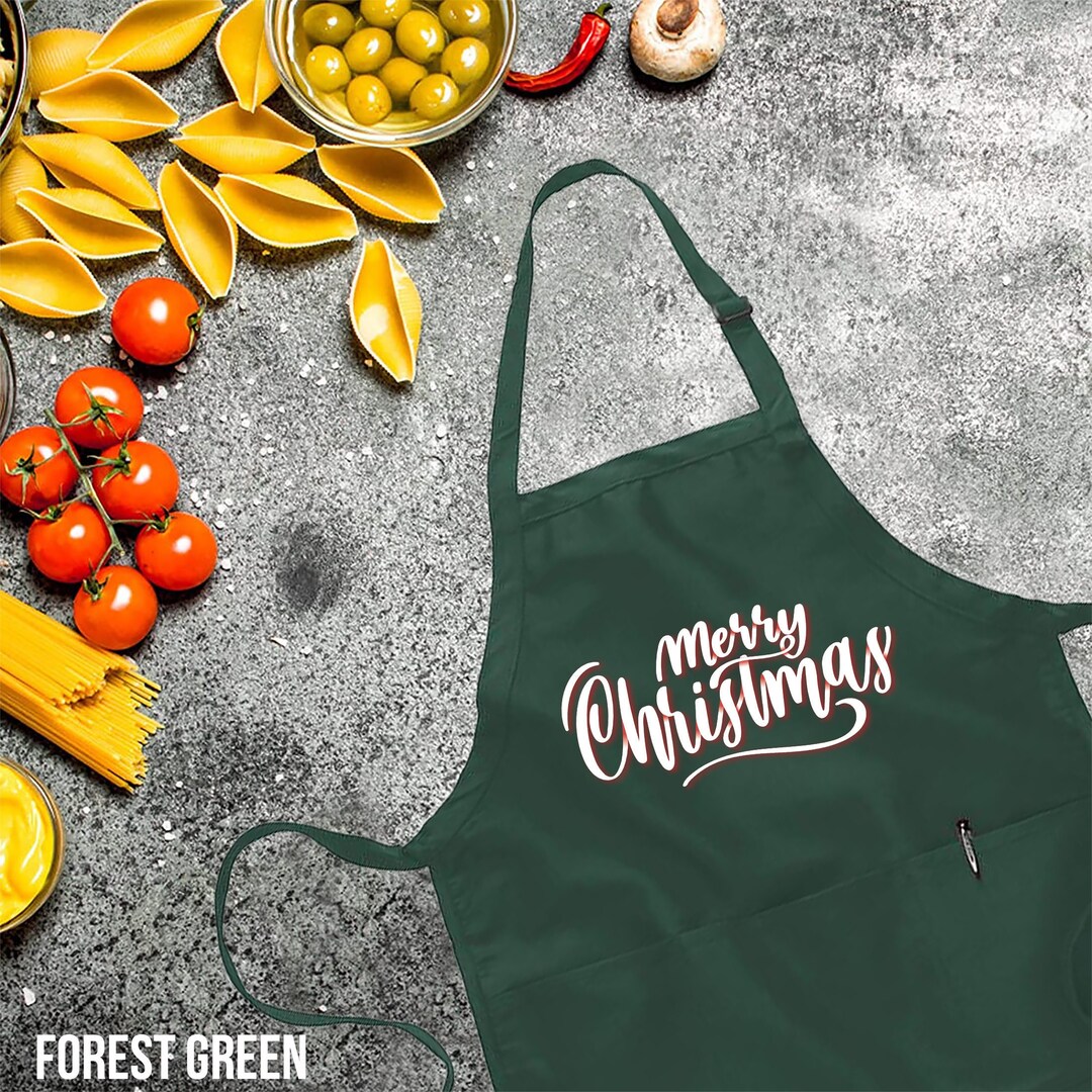 Christmas Apron Merry Christmas Tree Apron Holiday Apron - Etsy