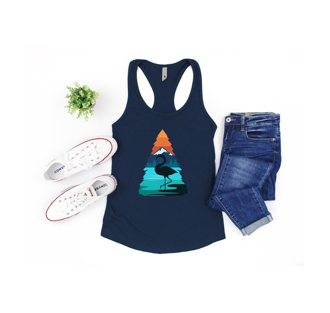 Flamingo Tank-top, Ladies Tank Top, Flamingo Shirt, Tropical Flamingo ...