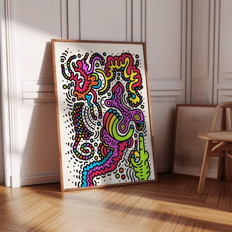 Doodle Desire - Maximal Illustration Wall Art Bold Rainbow LGBTQ Art ...