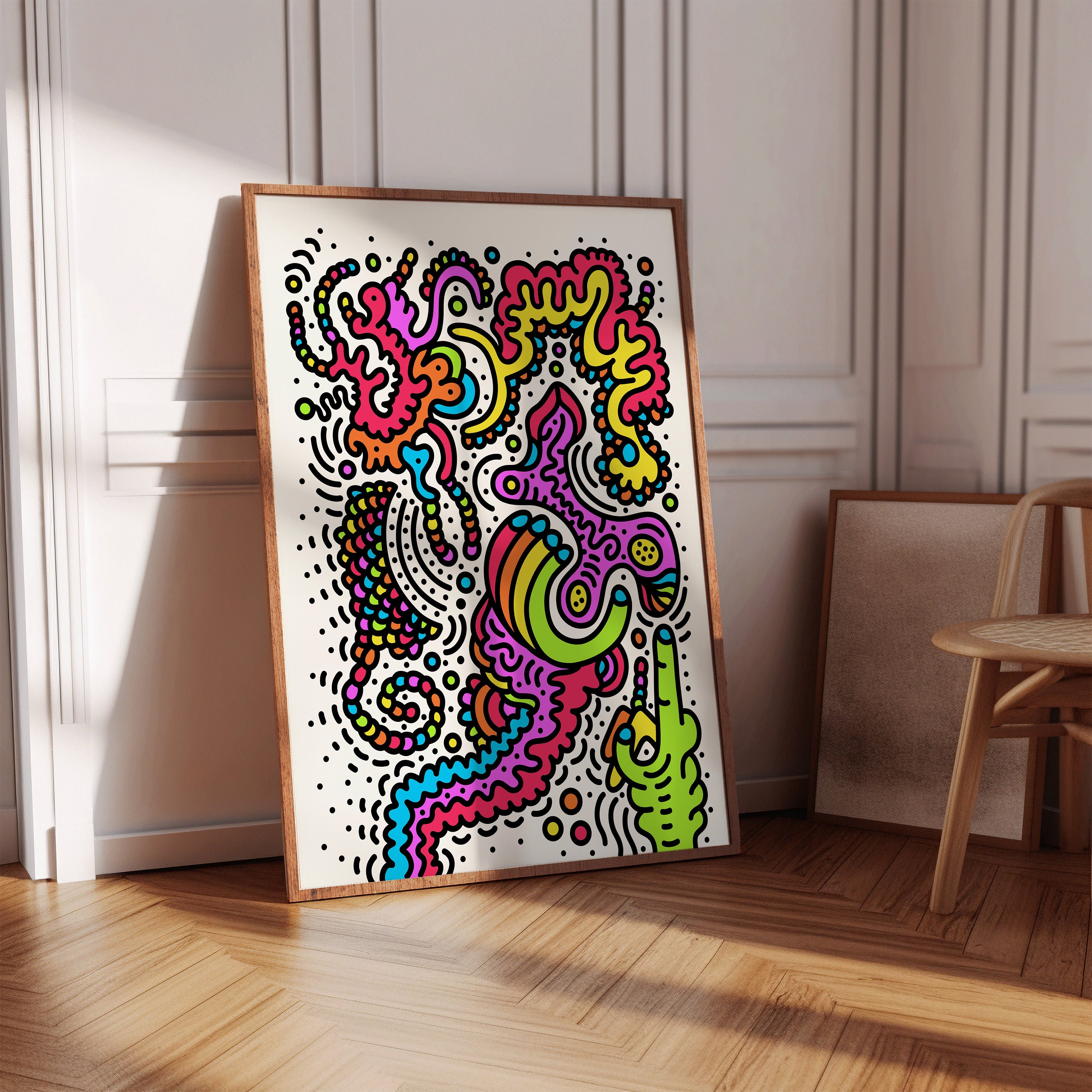 Doodle Desire - Maximal Illustration Wall Art Bold Rainbow LGBTQ Art ...