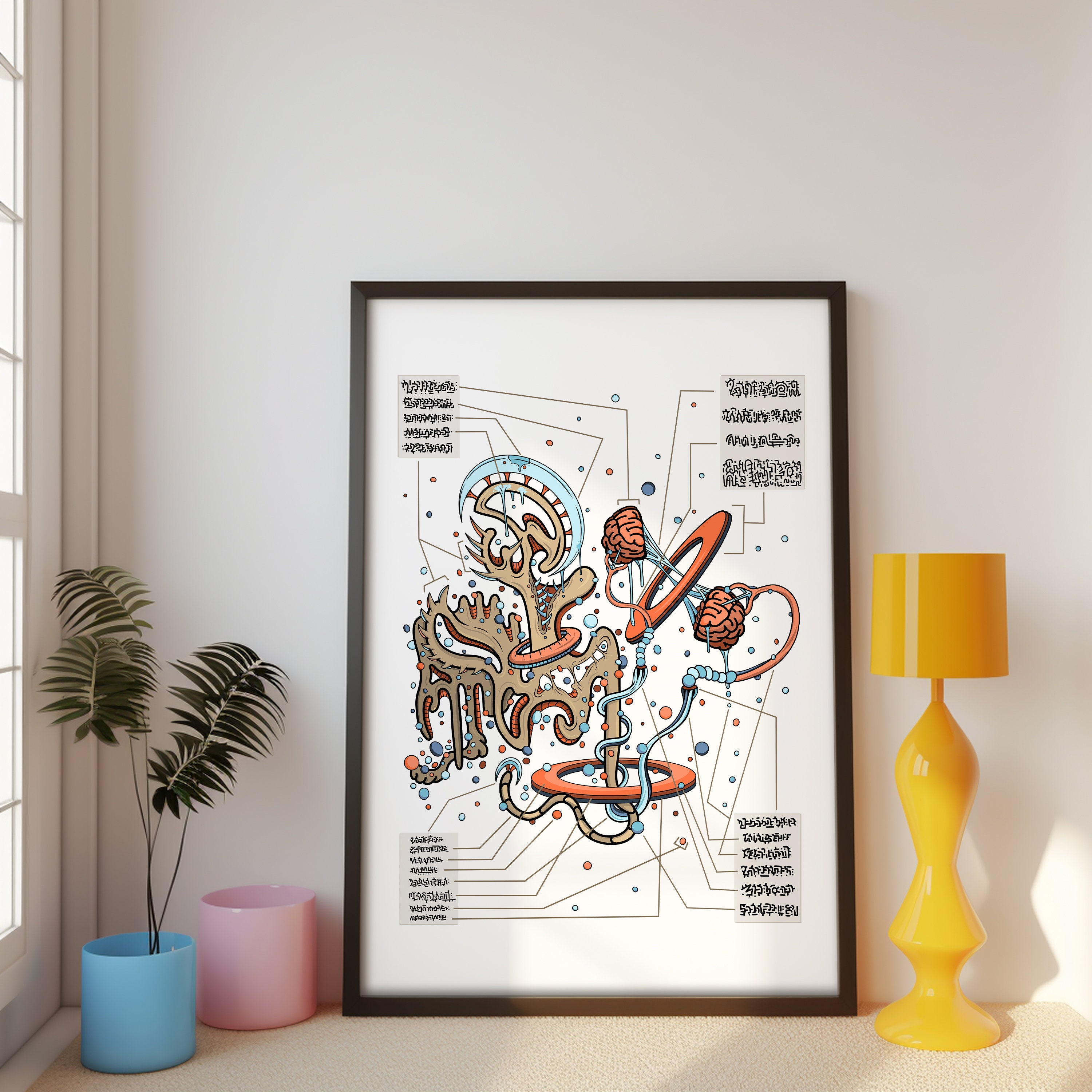 PSIONICS giclée Fine Art Print Alien Cell Diagram Colorful - Etsy