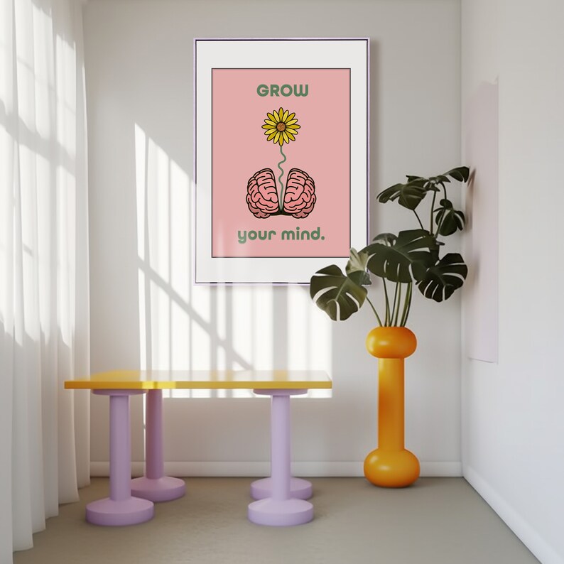 Grow Your Mind Mental Health Poster Learning Poster Flower - Etsy