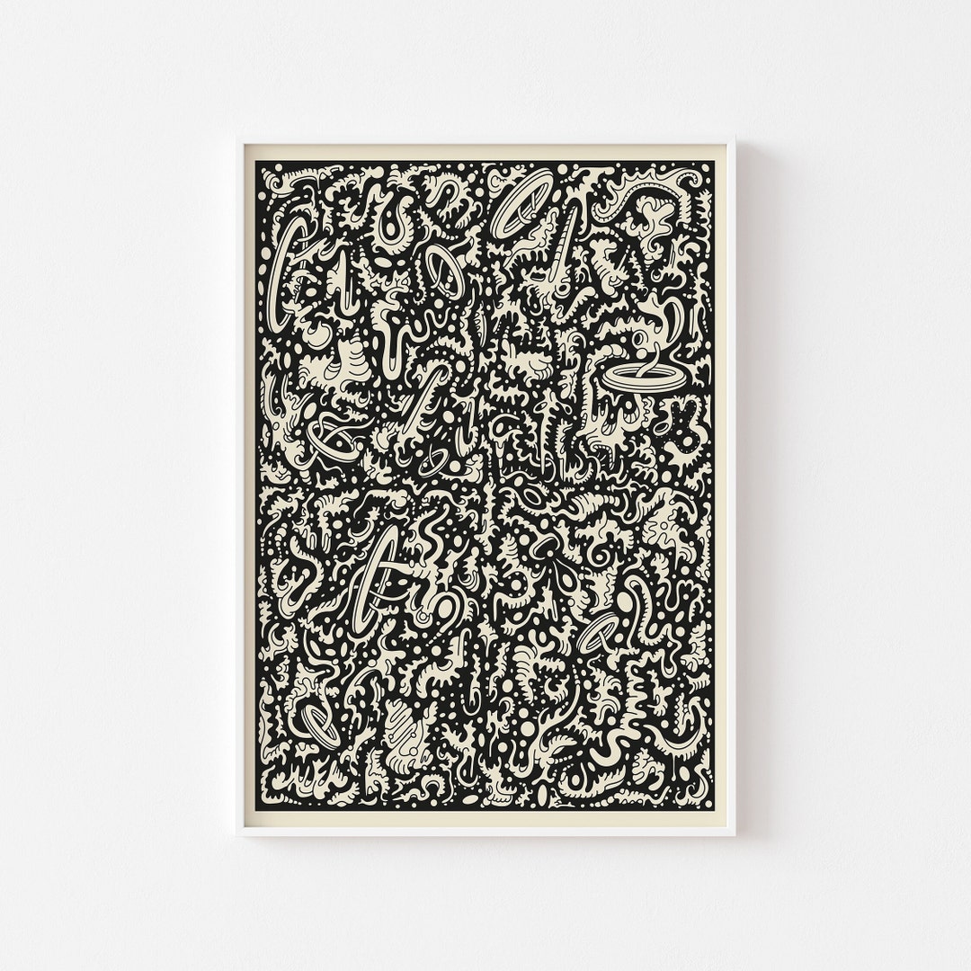 Stuffing - Black & White Funky Wall Art Neutral Toned Poster Print ...