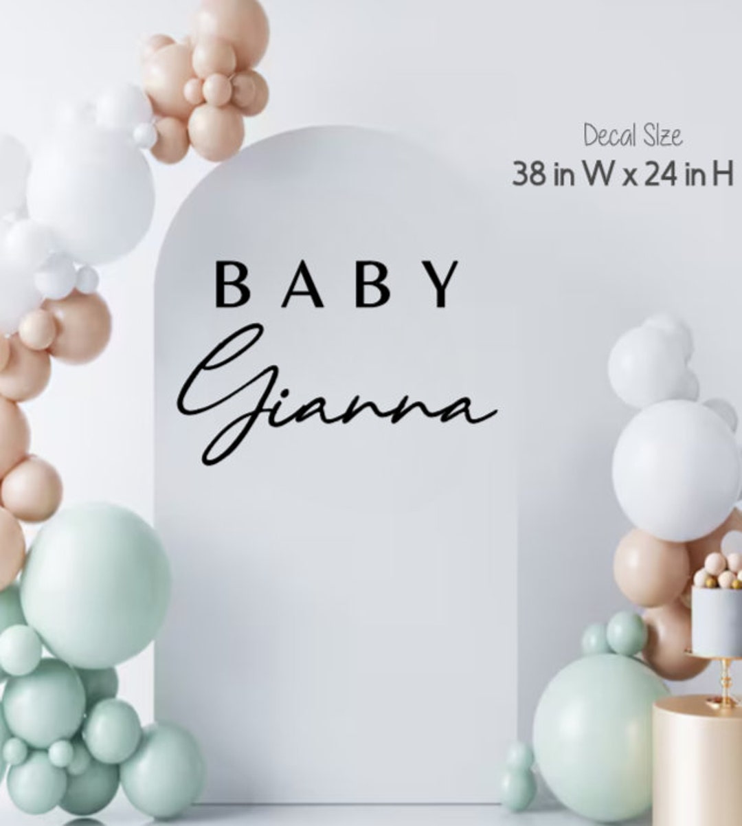 Custom Decal Great for Babyshower Backdrops Removable - Etsy