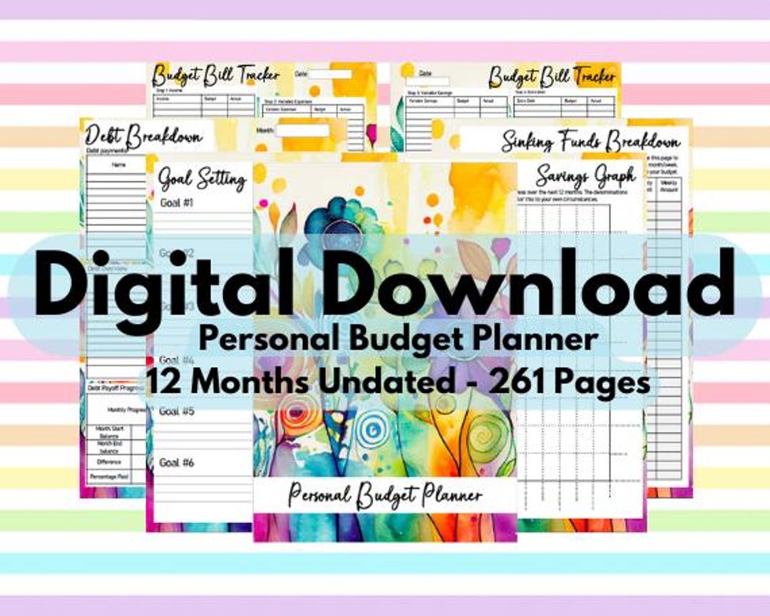The Personal Budget Planner | Digital Download | 12 Month Undated | A4 ...