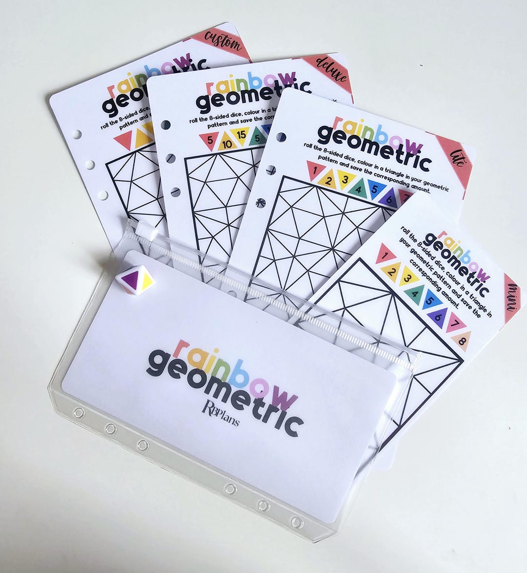 Rainbow Geometric | Savings Challenge | Cash Envelope | Rainbow Budgets ...