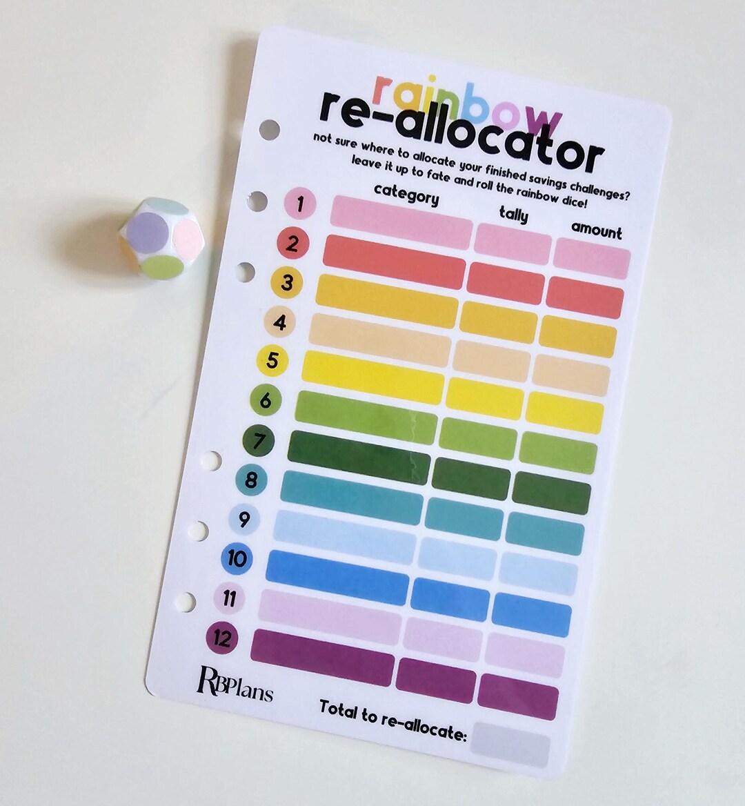 Rainbow Re-allocator | Savings Challenge | Cash Stuffing Method ...