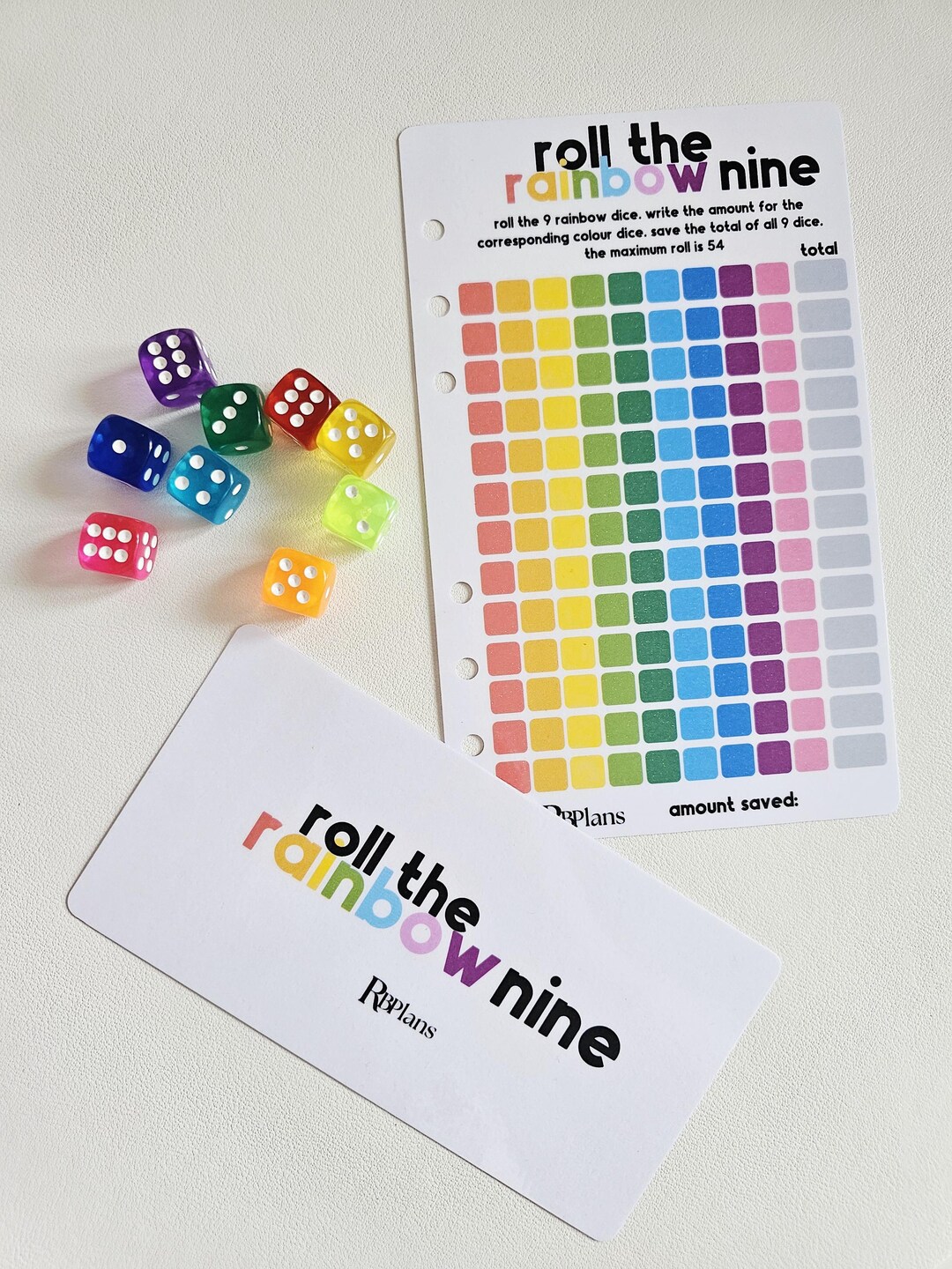 Roll the Rainbow Nine | Savings Challenge | Cash Envelope | Rainbow ...