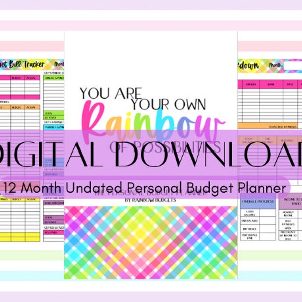 Rainbow Budgets Planner - Etsy UK