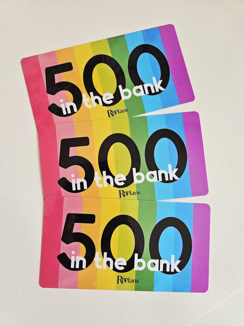 500 Placeholders | Pack of 3 | Cash Stuffing | Rainbow Budgets - Etsy UK