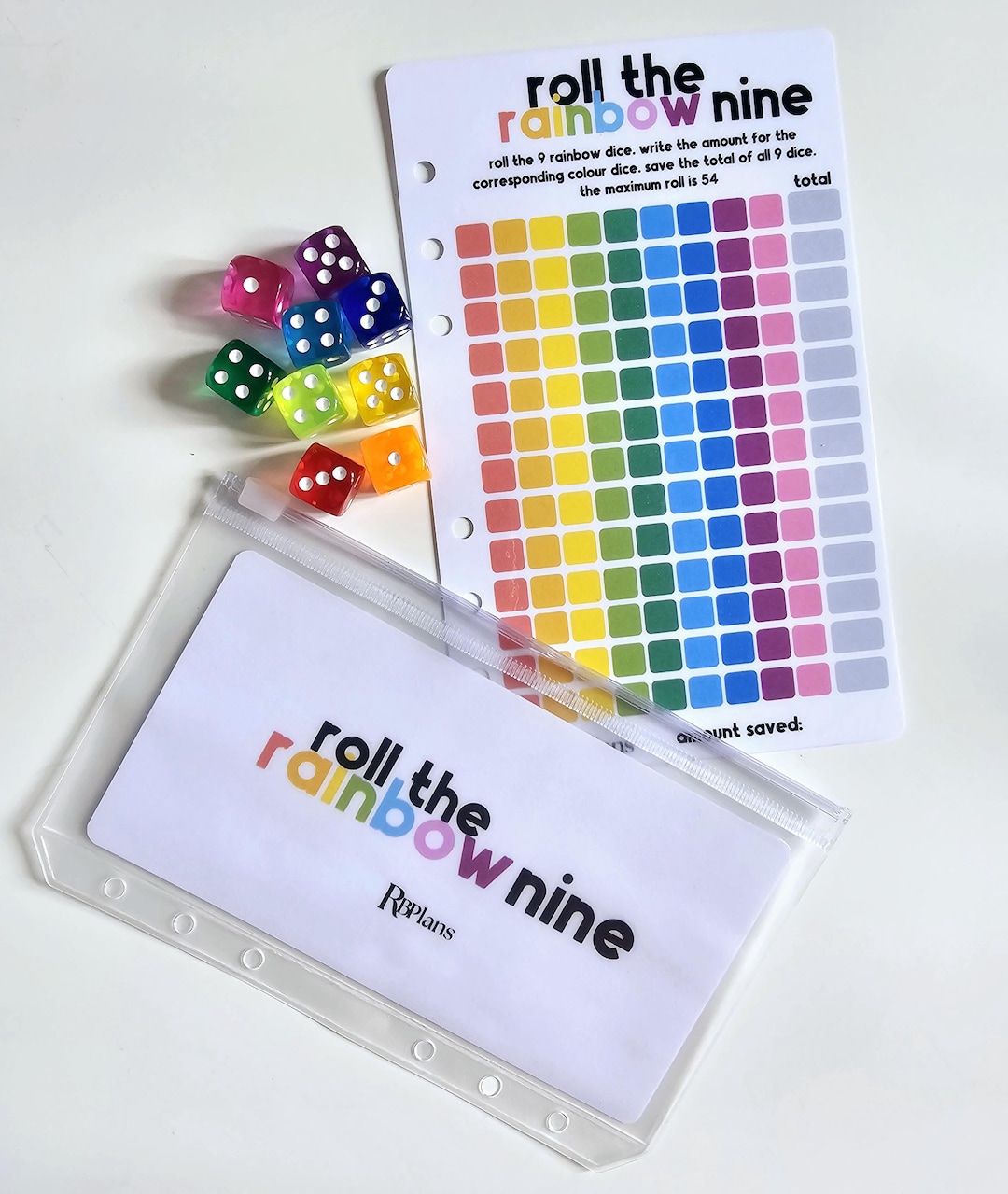 Roll the Rainbow Nine | Savings Challenge | Cash Envelope | Rainbow ...