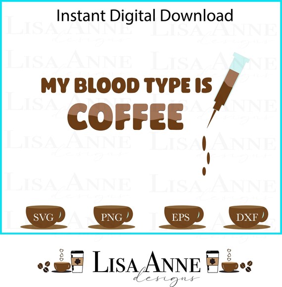 Coffee SVG Png Dxf Eps File for Silhouette and Cricut | Etsy
