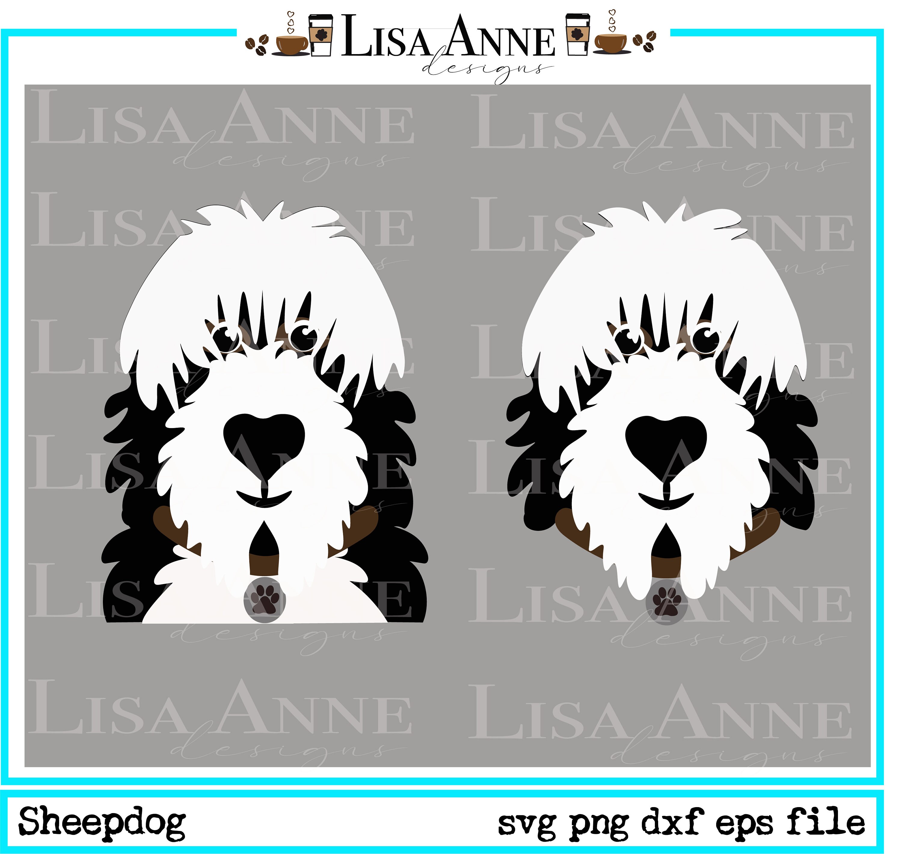 Sheepdog Svg File Instant Download | Dog Svg File for Silhouette and ...