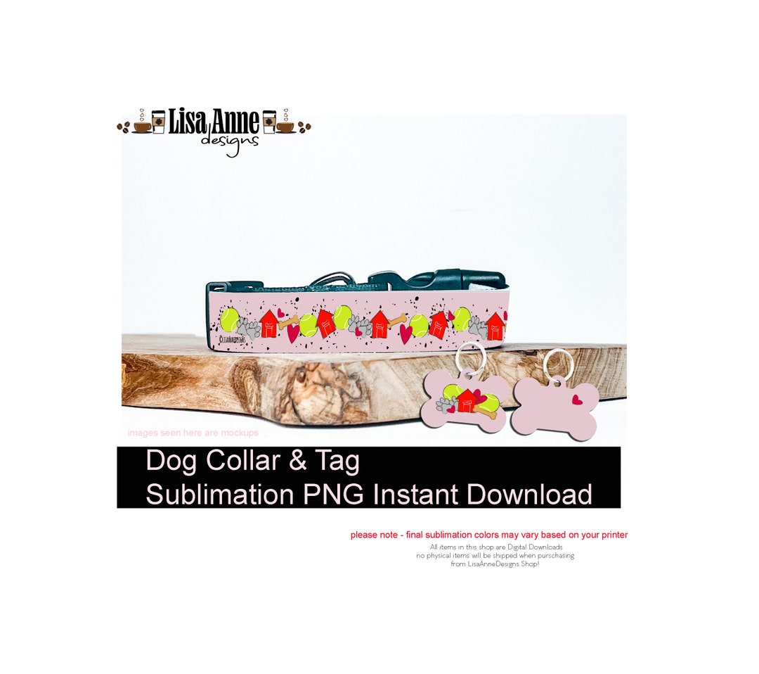 Sublimation Pet Collar and Tag Bundle, PNG, Dog Collar, Instant ...