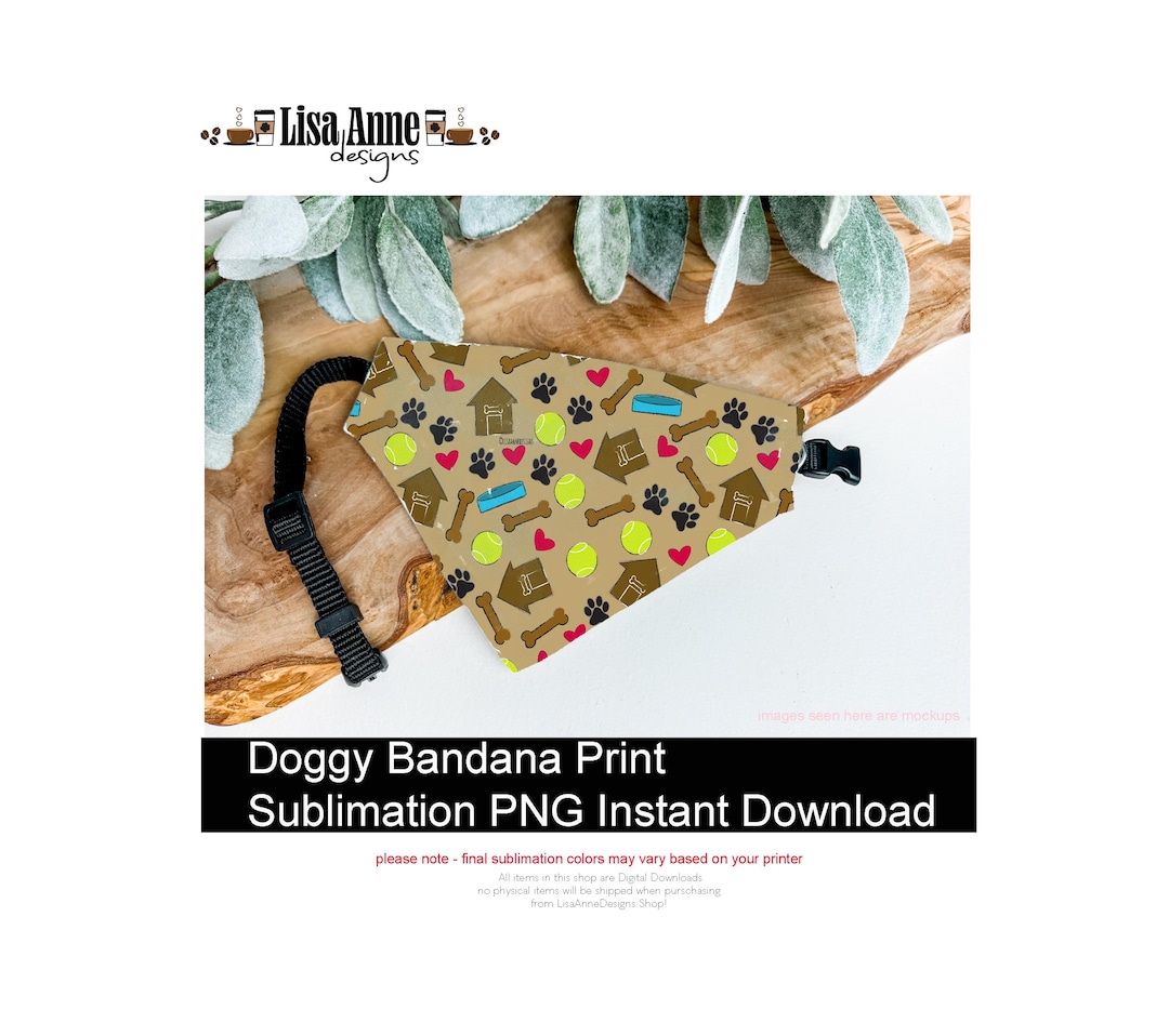 Dog Bandana Sublimation PNG Instant Download Print Dog Accessory ...