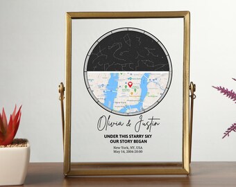 Our First Date Map Plaque - Etsy