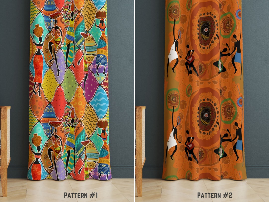 Afrocentric Style Drapes, Ethnic Design Window Treatments, African ...