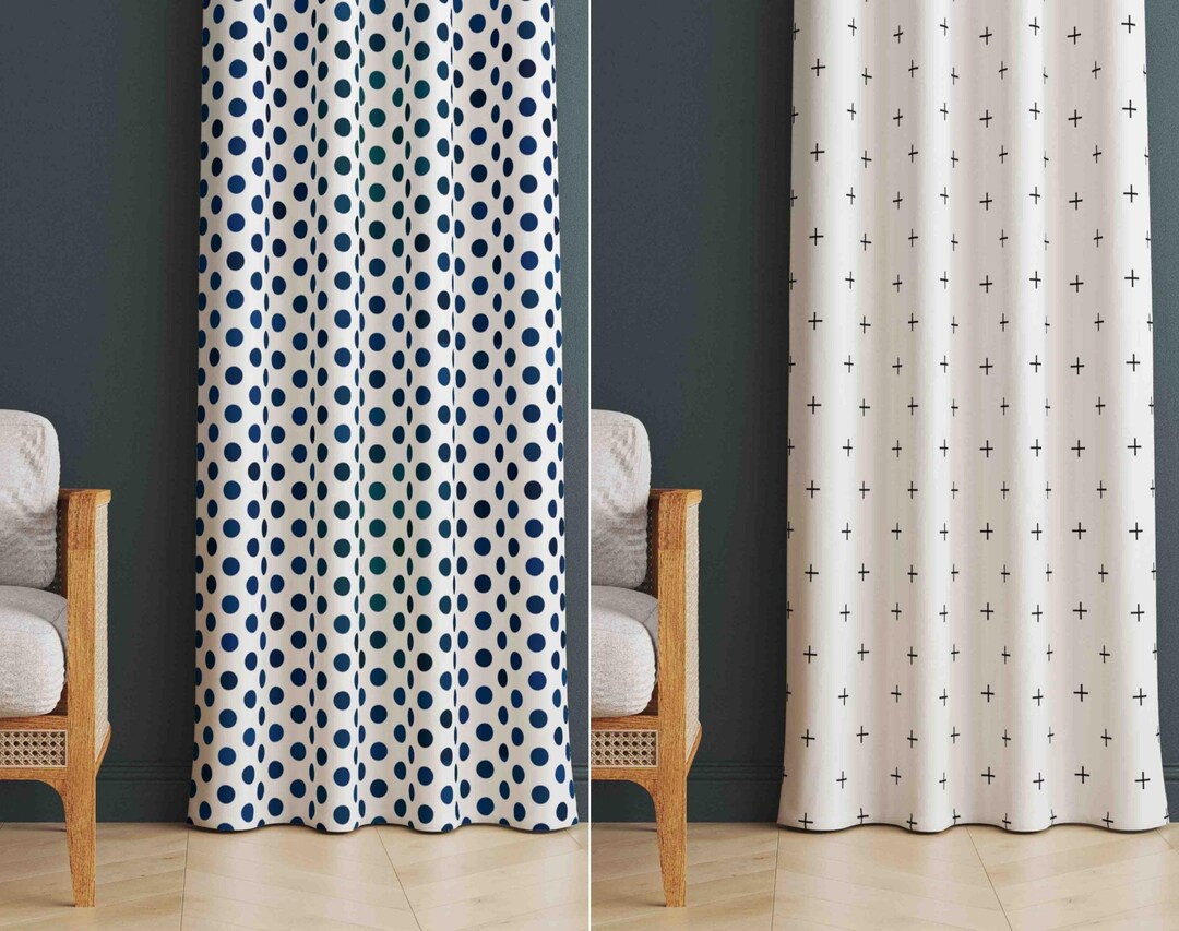 Polka Dotted Design Window Treatment Seamless Drapes Modern - Etsy