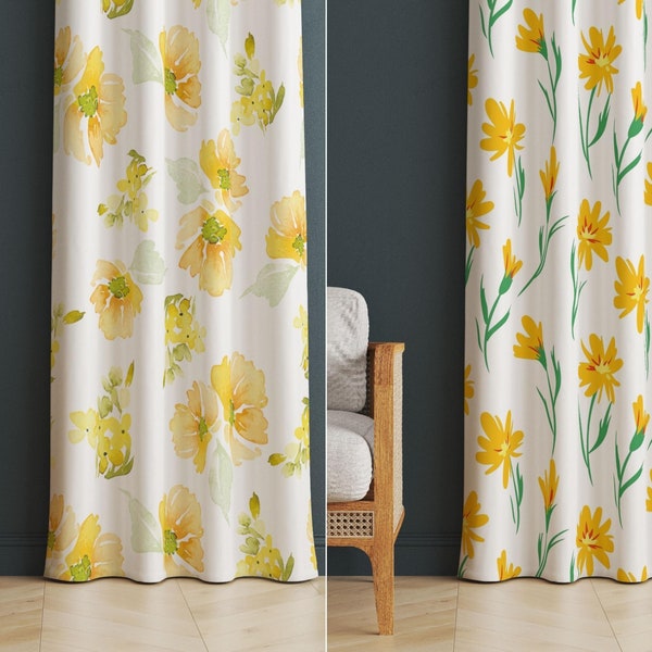 Yellow Curtains - Etsy