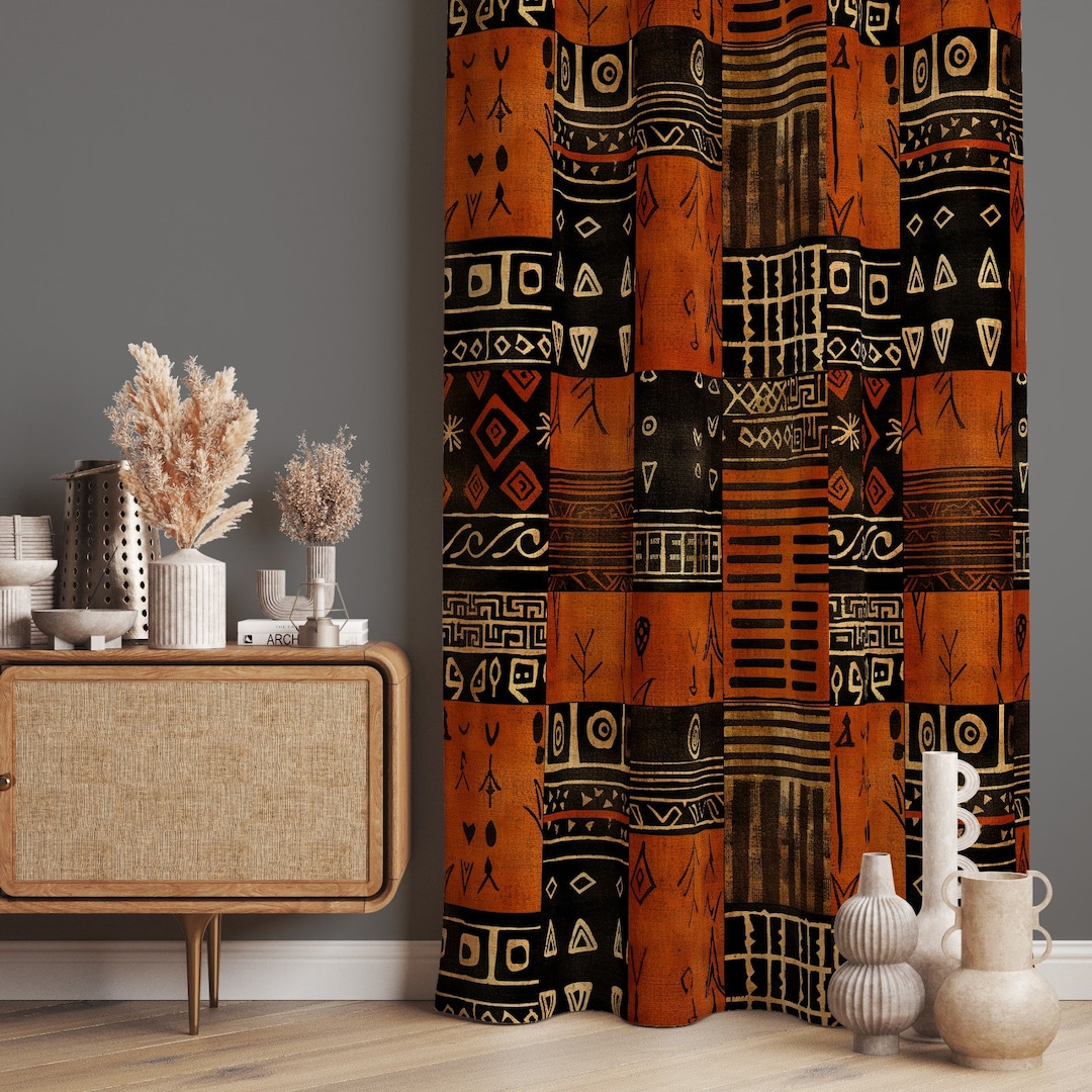 Ethnic Window Treatments, African Ethnic Pattern Window Curtains ...