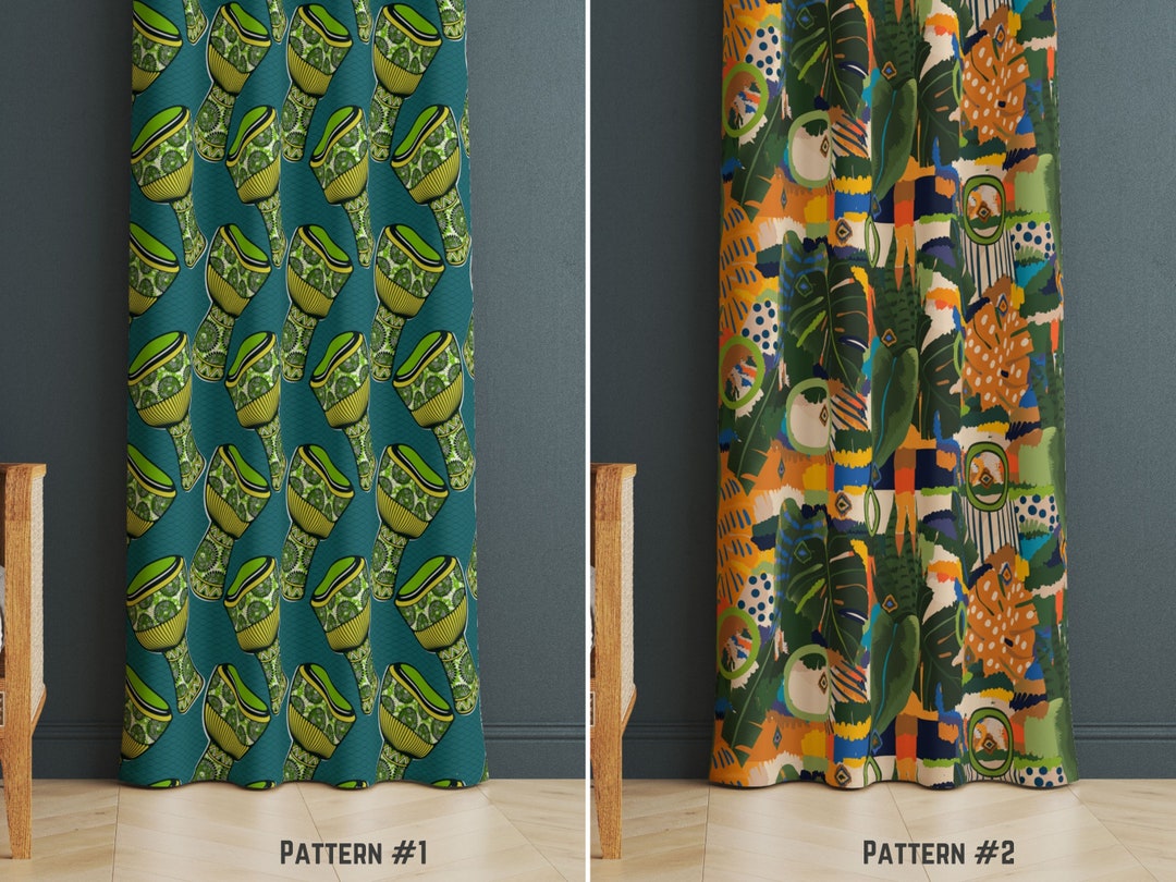 Abstract Design Curtain, Art Deco Curtains, Modern Curtains for Bedroom ...