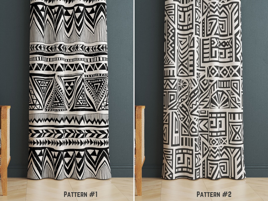 Afrocentric Curtains, Ethnic Theme Window Drapes, African Curtains for ...