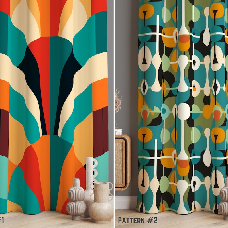 Retro Curtains - Etsy
