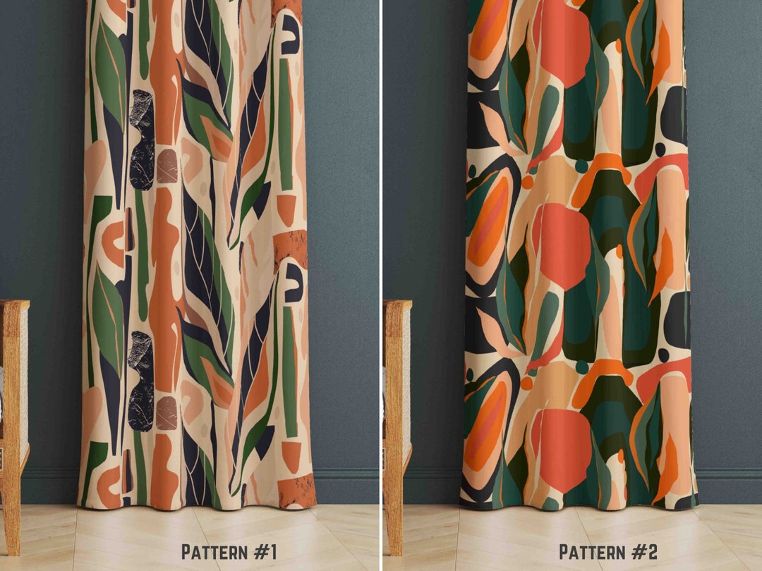 Exotic Window Drape, Jungle Inspired Leaves Curtain, Nature-theme ...