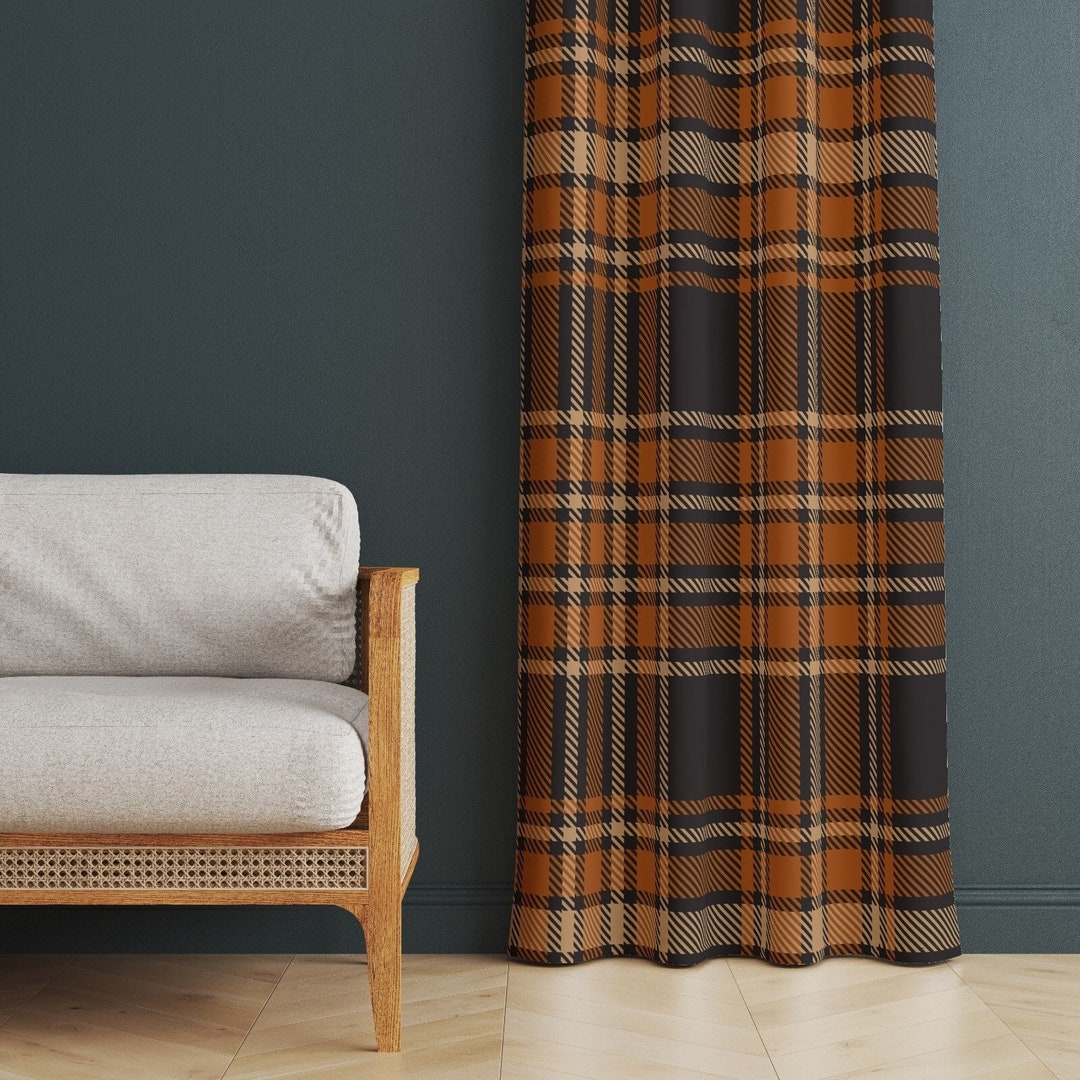 Checked Window Drape, Stylish Decorative Shade for Kitchen, Plaid ...