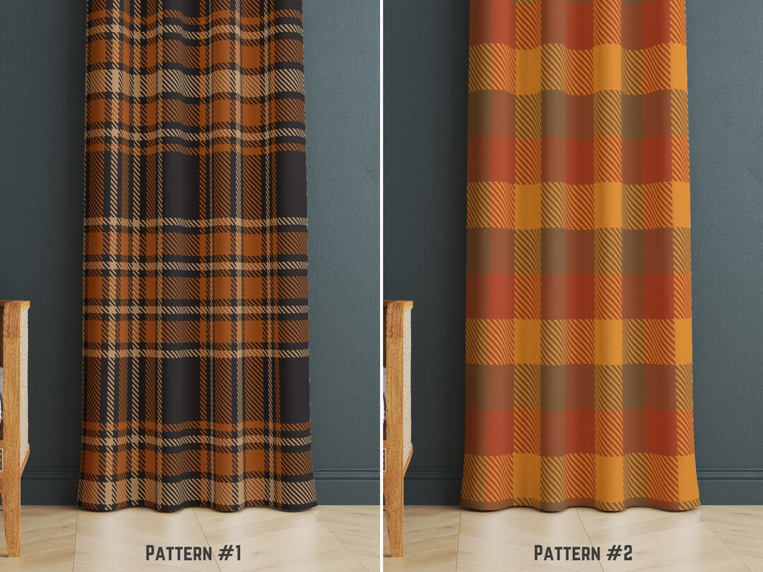 Checked Window Drape, Stylish Decorative Shade for Kitchen, Plaid ...