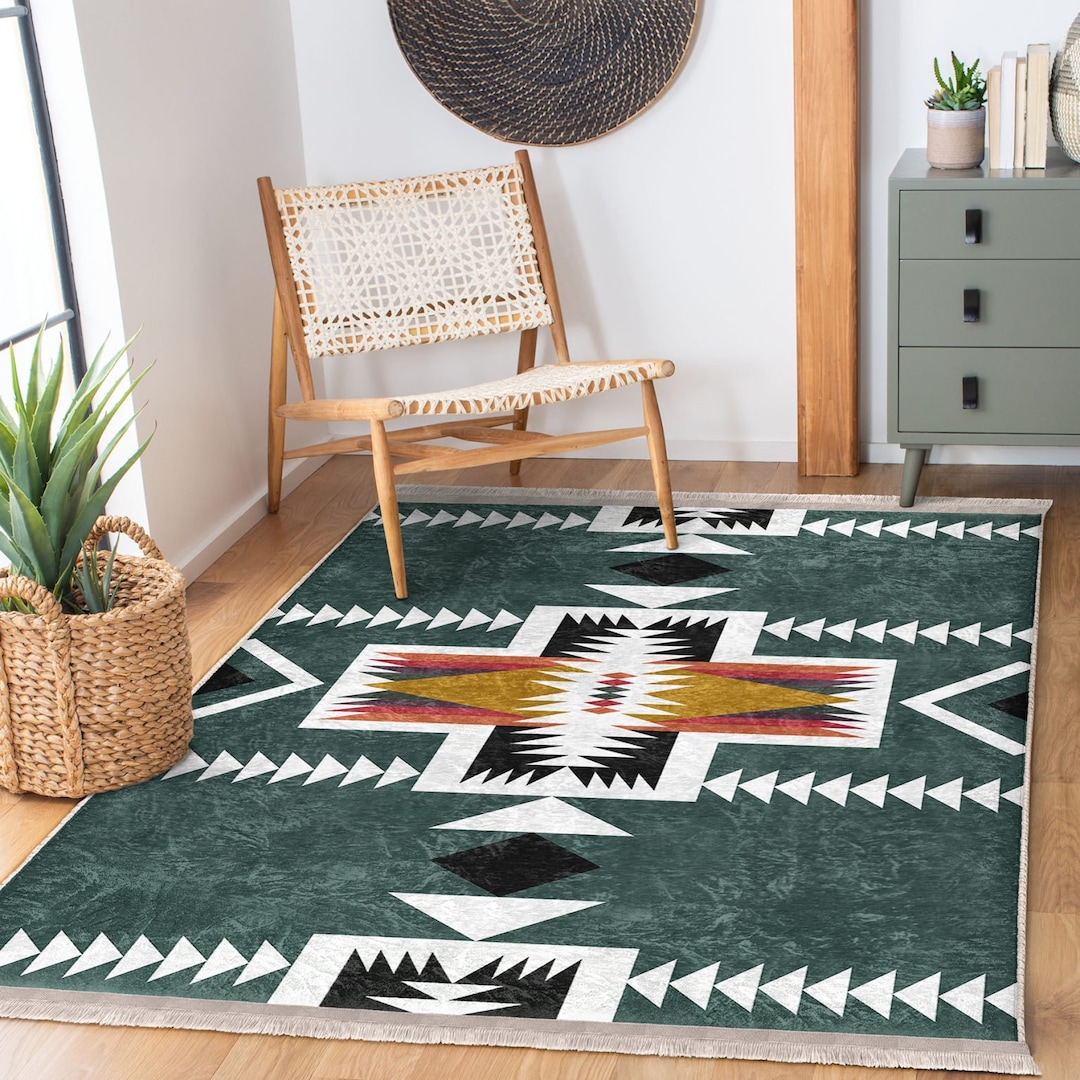 Aztec Area Rug Traditional Pattern Carpet Anti-slip Living - Etsy